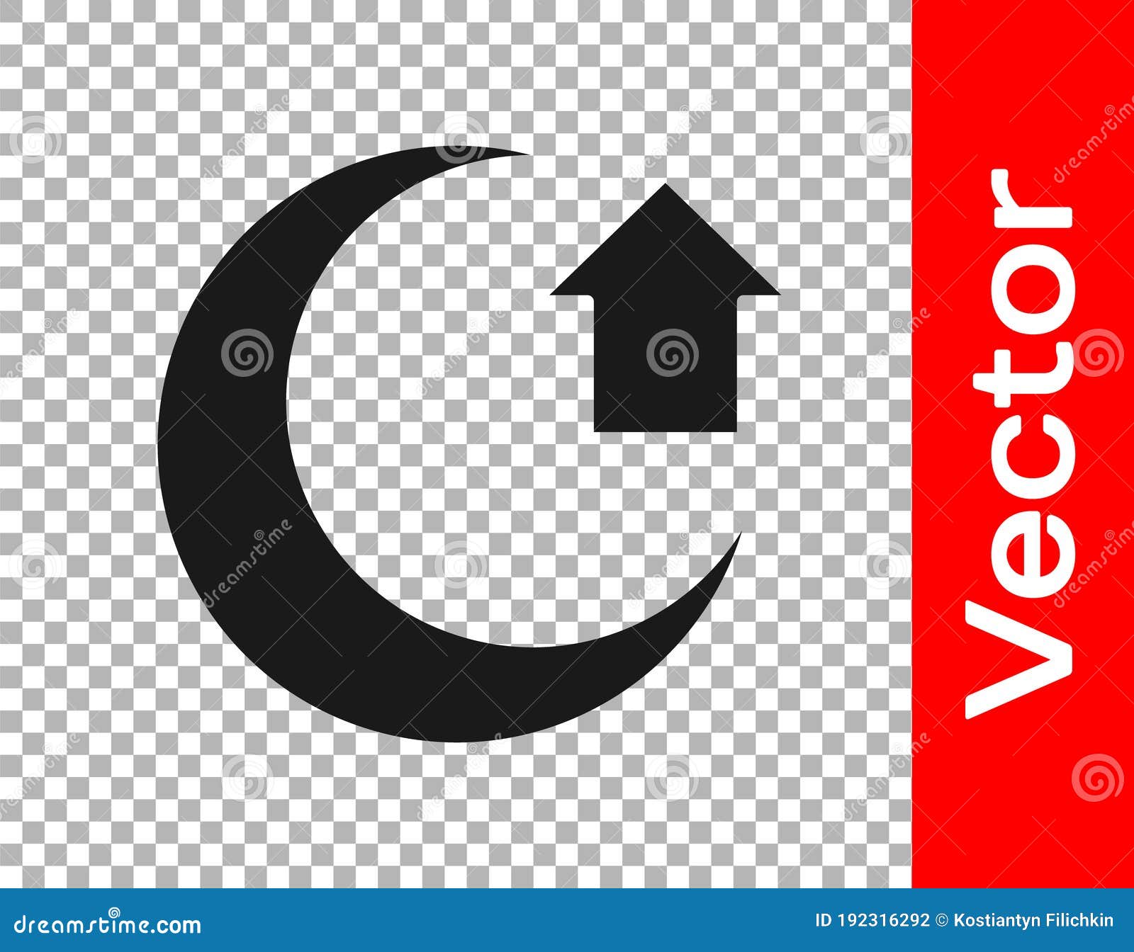 Black Moon Icon Isolated on Transparent Background. Vector Stock Vector ...