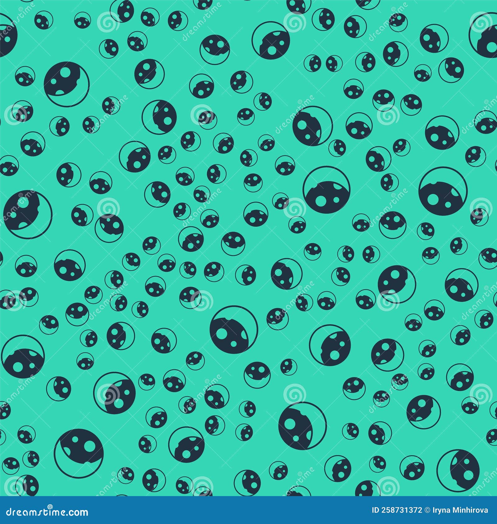 Black Moon Phases Icon Isolated Seamless Pattern on Green Background ...