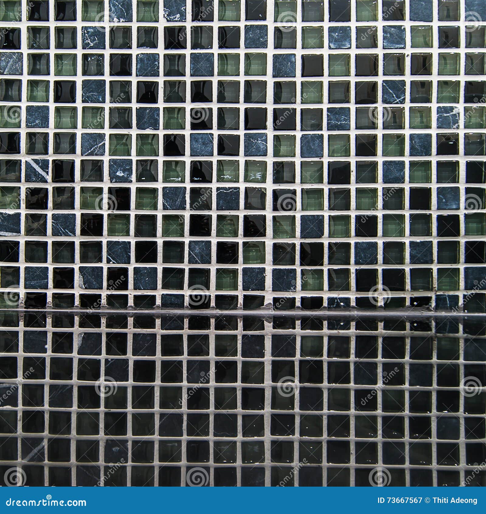 Black Mosaic Ceramic Tiles with Reflection Stock Image - Image of ...