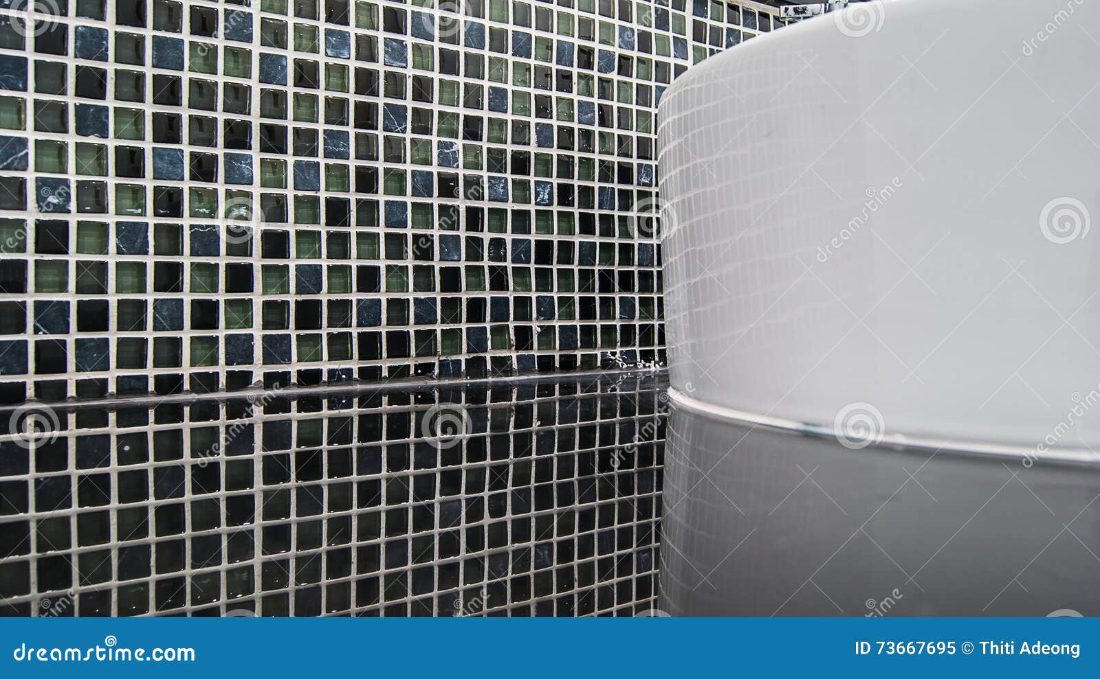 Black Mosaic Ceramic Tiles with Reflection for Tiling Stock Image ...