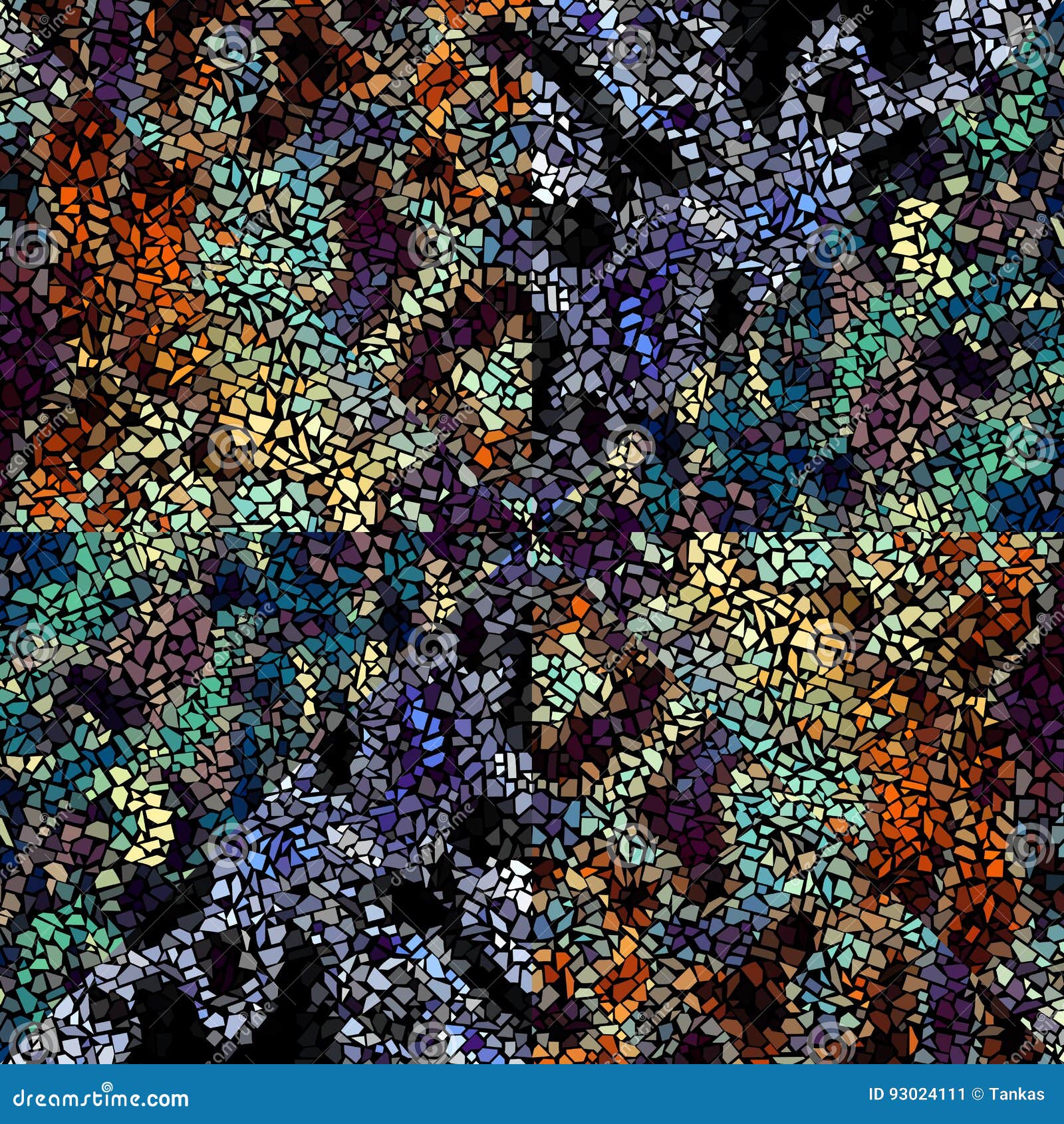 Black mosaic pattern stock vector. Illustration of indian - 93024111