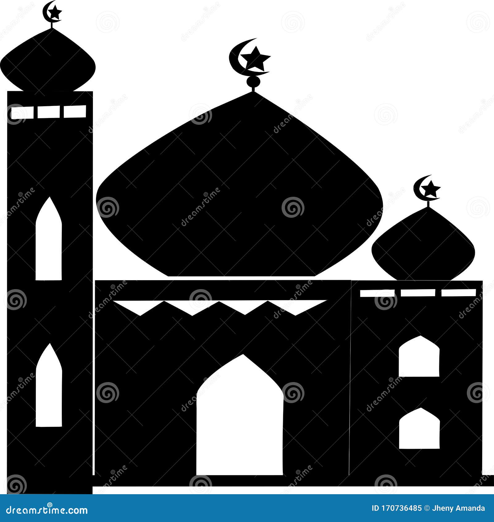 Black Mosque Vector Icons On The White Background. Simple Illustration ...