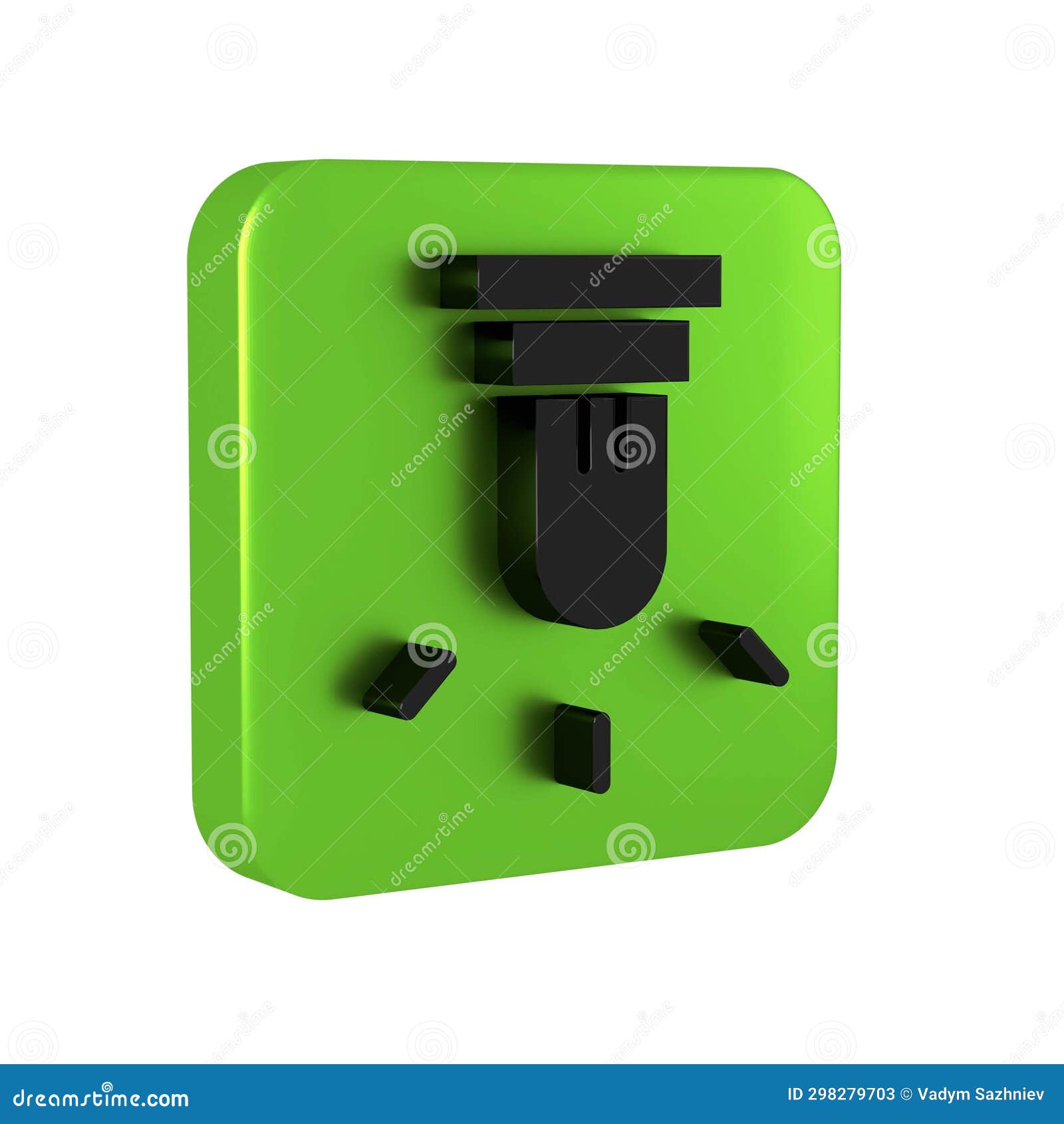 Black Motion Sensor Icon Isolated on Transparent Background. Green ...