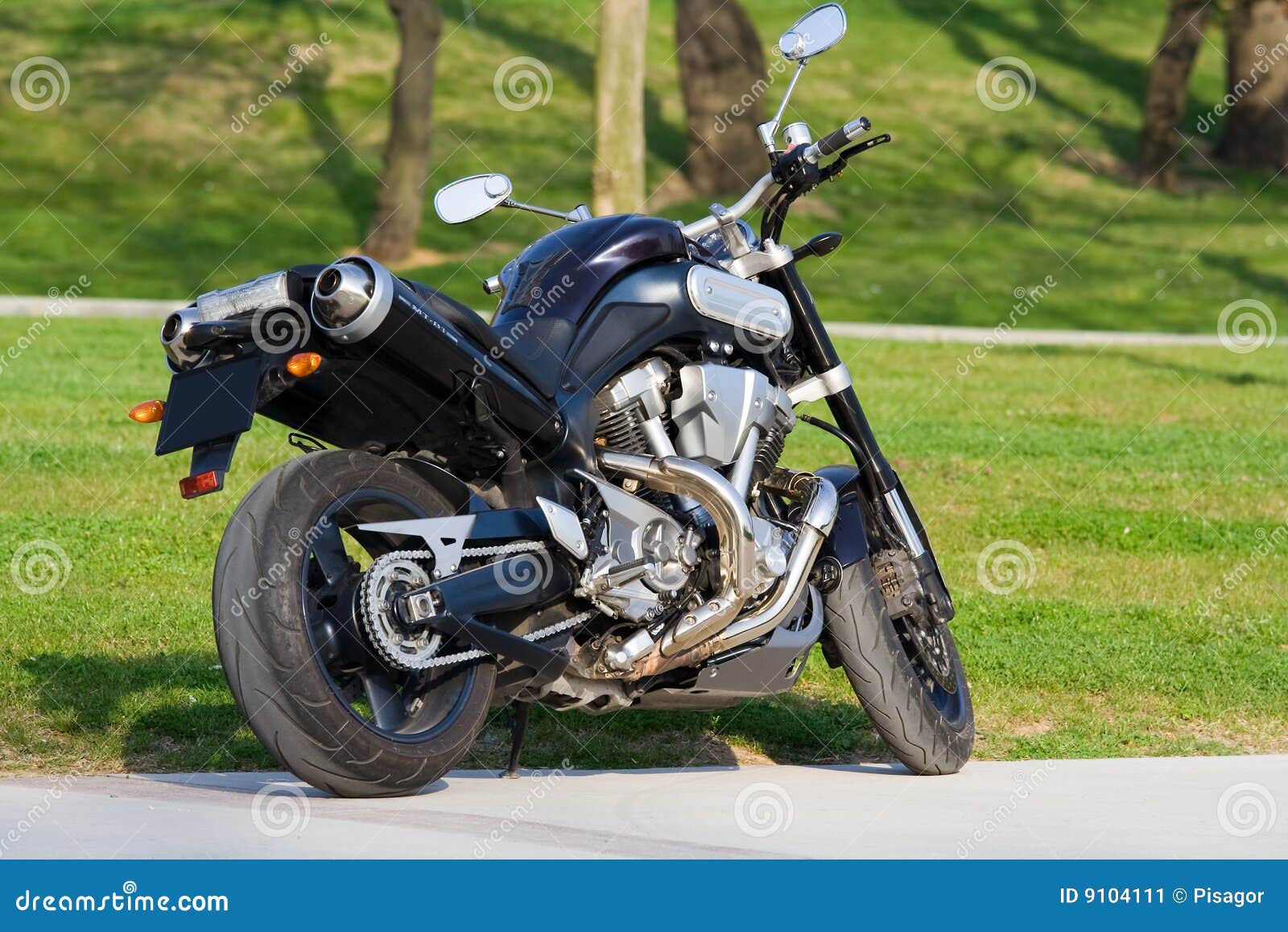 Black Motorcycle stock image. Image of sport, fast, transport - 9104111