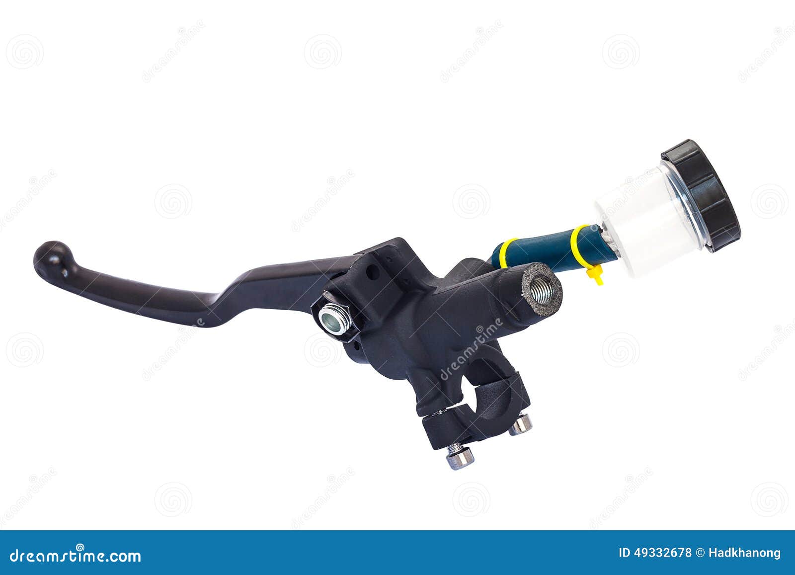 A Black Motorcycle Lever Isolated on White Stock Photo - Image of ...