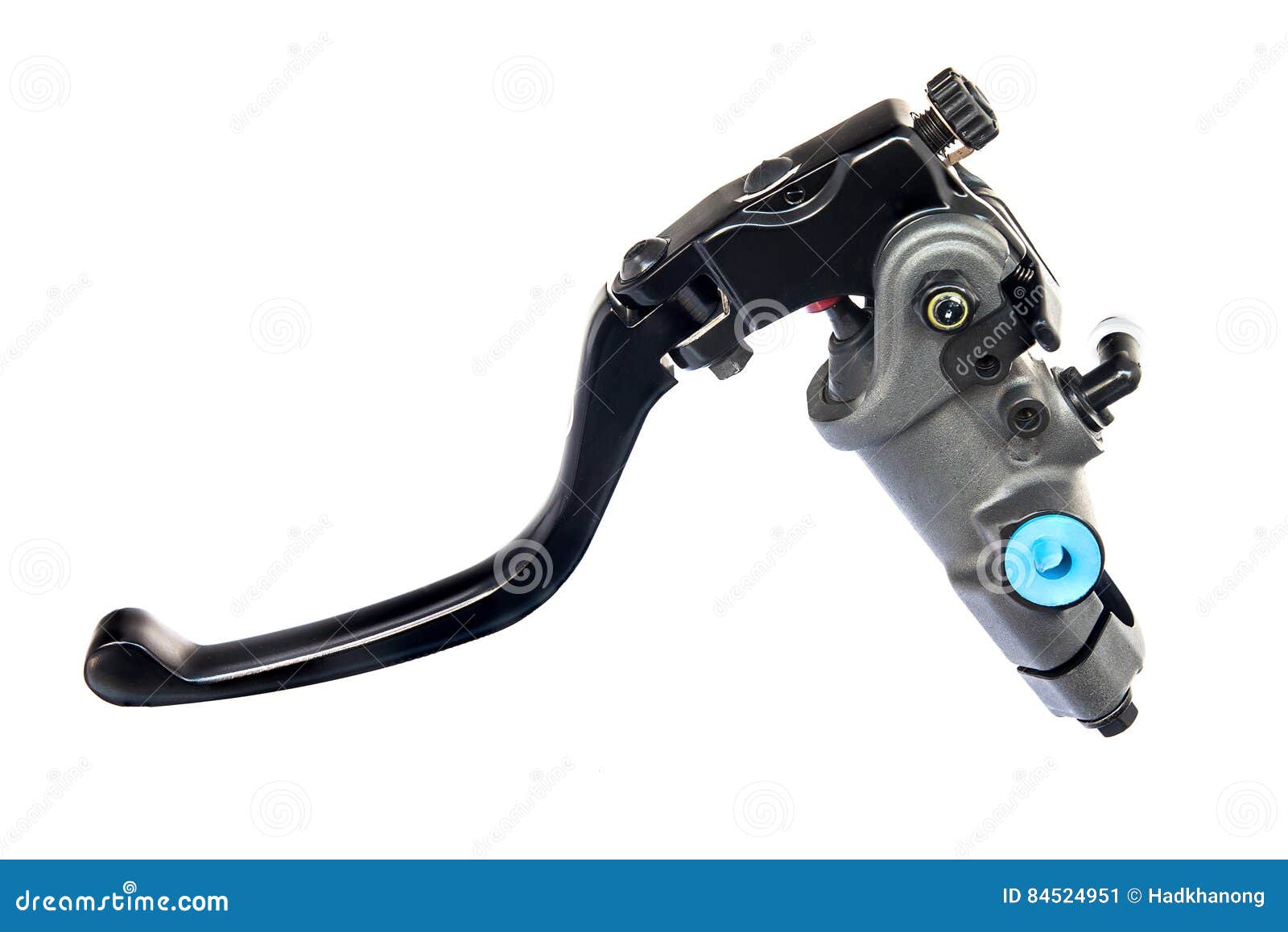 A Black Motorcycle Lever Isolated on White Stock Image - Image of spare ...