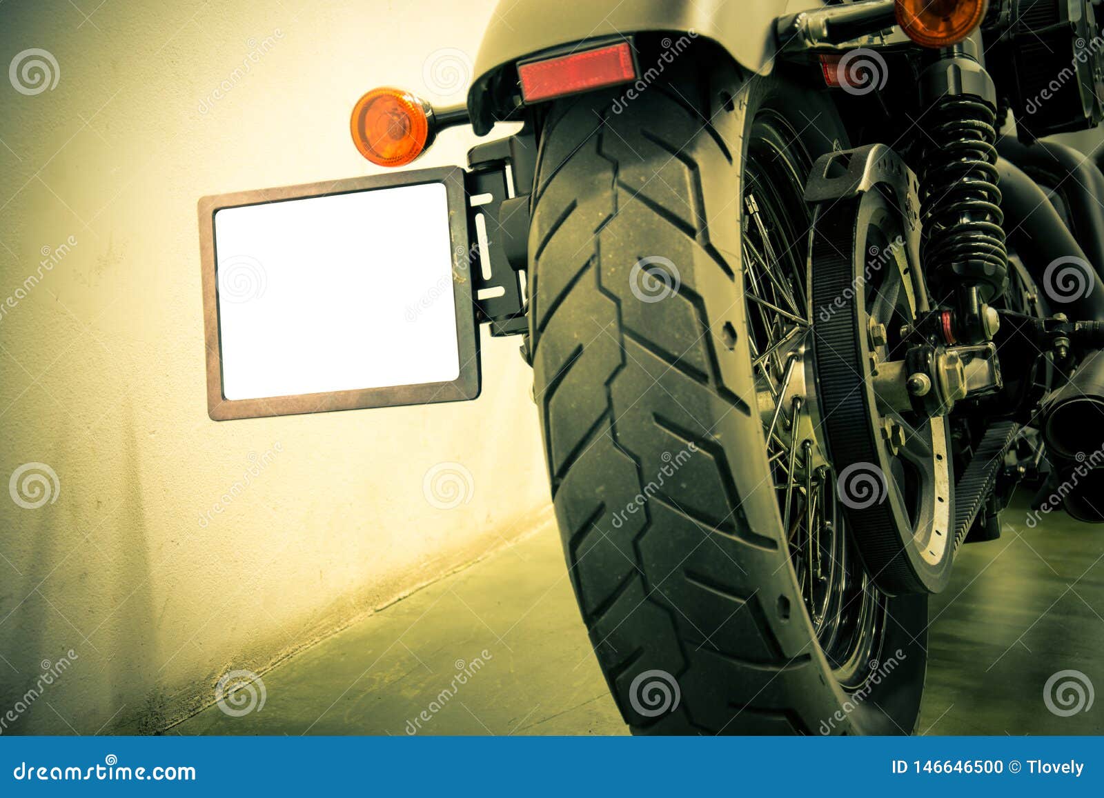Motorcycle License Plate stock photo. Image of exhaust - 146646500