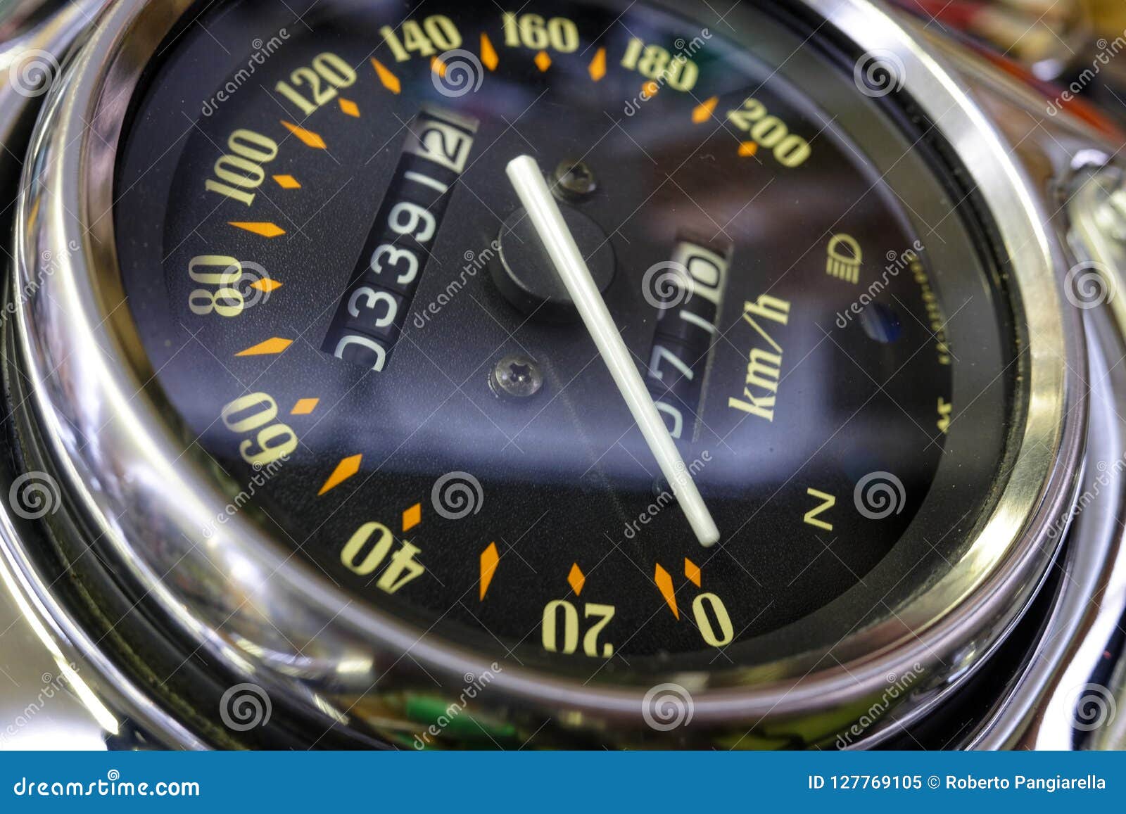 The Speedometer Of A Modern Car Shows A High Driving Speed. Stock Image ...