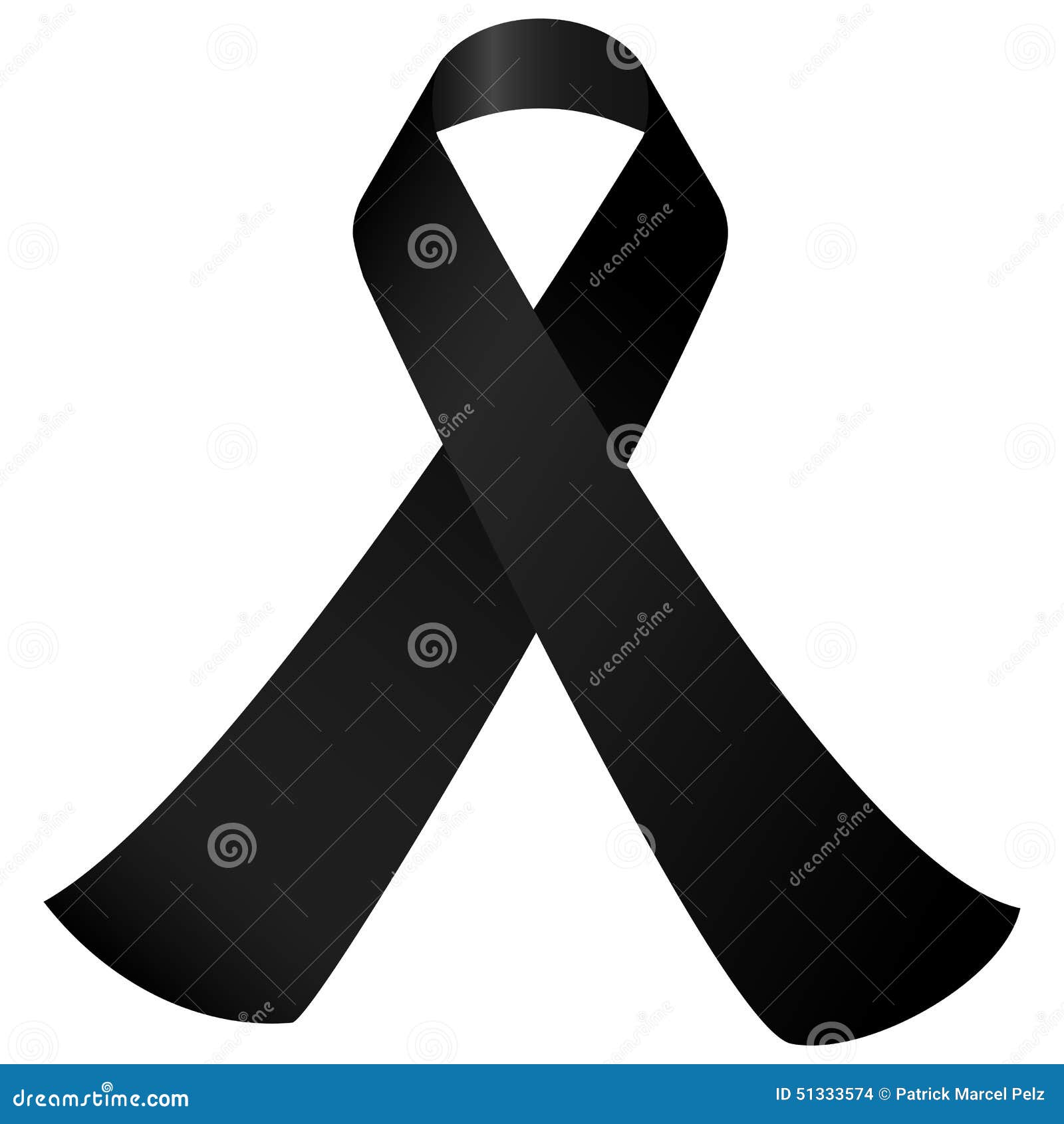 Black mourning ribbon stock vector. Illustration of compassion - 51333574