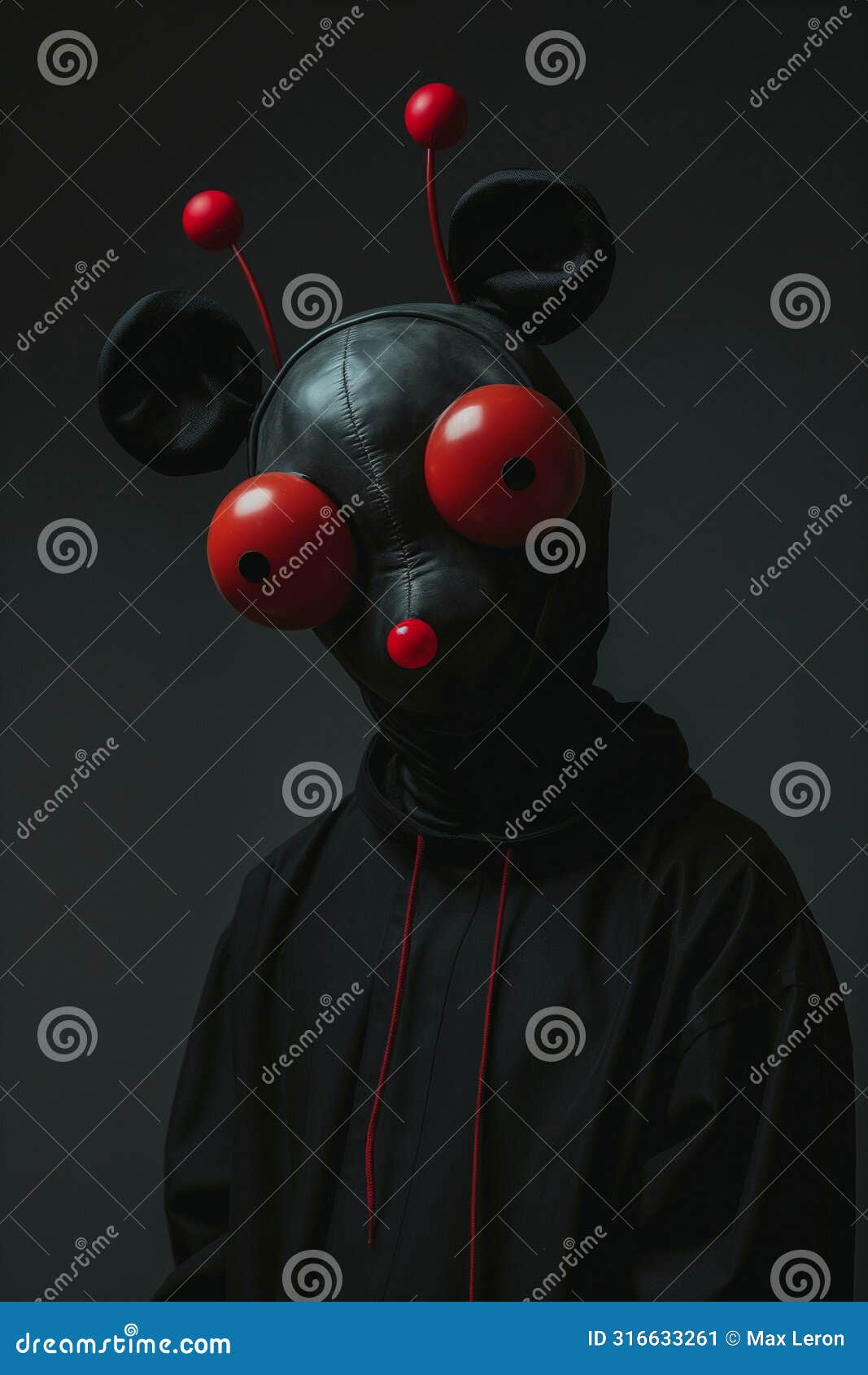 Black Mouse Mouse Avatar with Big Red Eye Stock Illustration ...