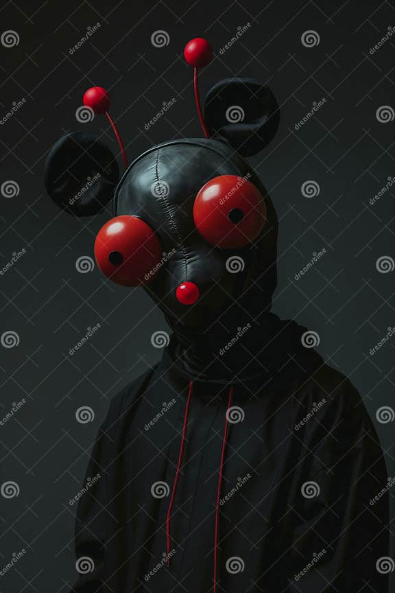 Black Mouse Mouse Avatar with Big Red Eye Stock Illustration ...