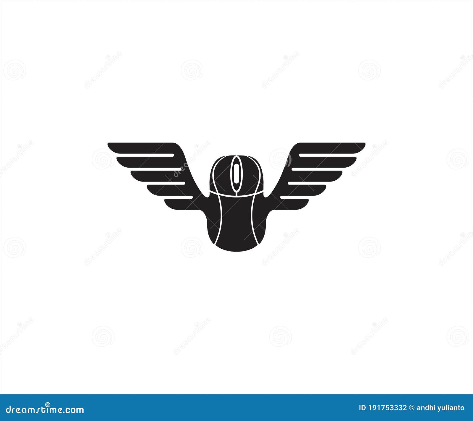 Black Mouse Computer Device with a Pair of Wing in the Body for Gaming ...