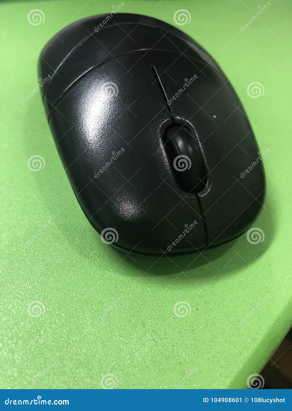 Black Mouse at the Green Background Stock Image - Image of computer ...