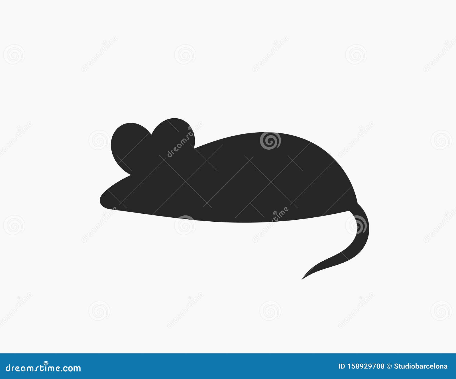 Black mouse icon stock vector. Illustration of white - 158929708