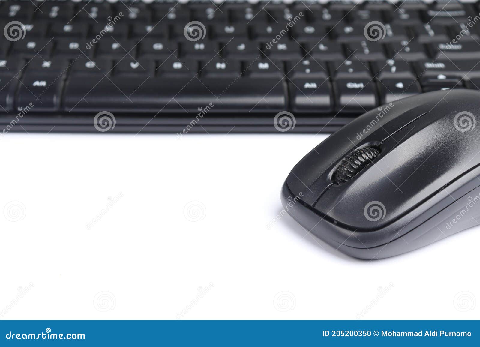 Black Mouse and Keyboard with Isolated White Background Stock Photo ...