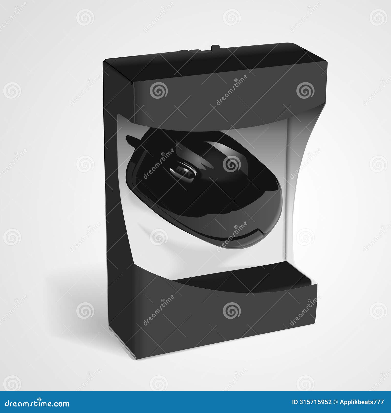 Black mouse with package stock vector. Illustration of click - 315715952