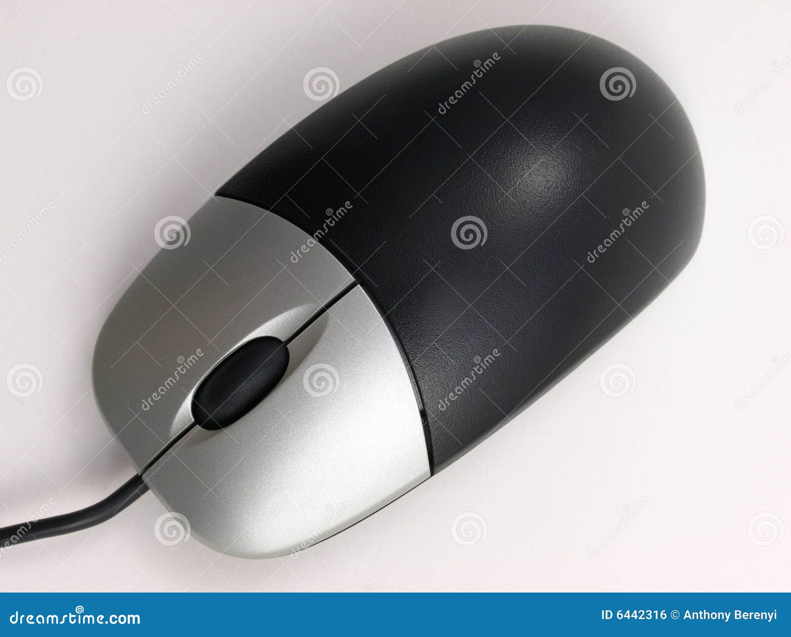 Black Mouse with Silver Buttons Top Angle View Stock Photo - Image of ...