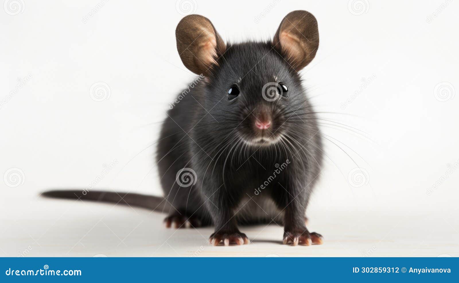 A Black Mouse Sitting on a White Surface, Laboratory Animal, Testing ...