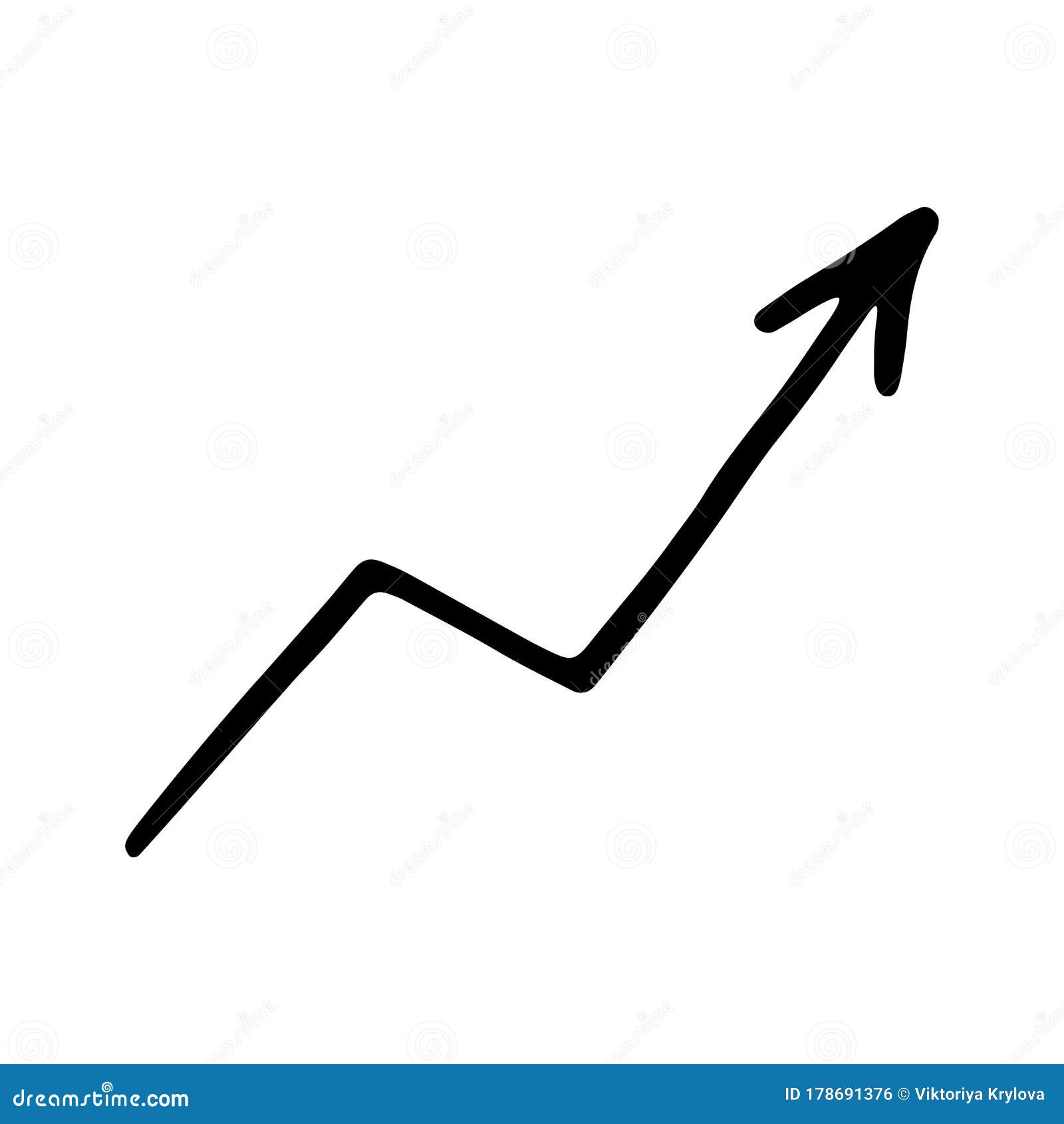 Black Moving Arrow Vector Icon. Hand-drawn Vector Illustration of a ...