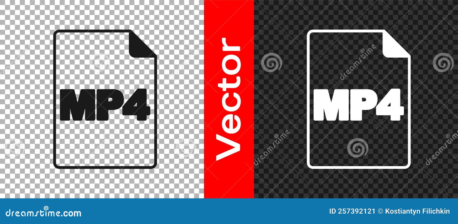 Black MP4 File Document. Download Mp4 Button Icon Isolated on ...
