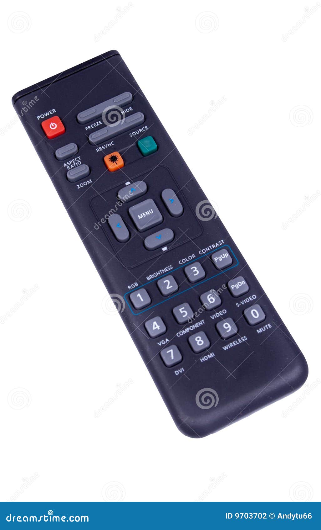 Black Multimedia Remote Control Isolated Stock Photo - Image of present ...