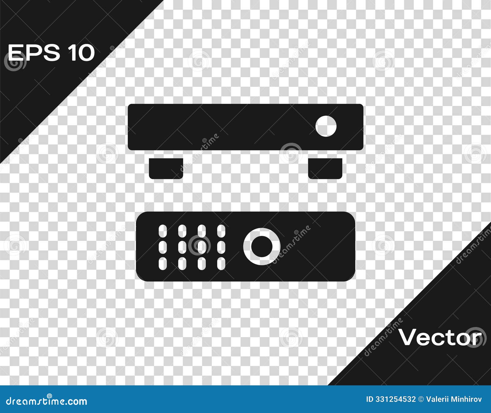 Black Multimedia and TV Box Receiver and Player with Remote Controller ...