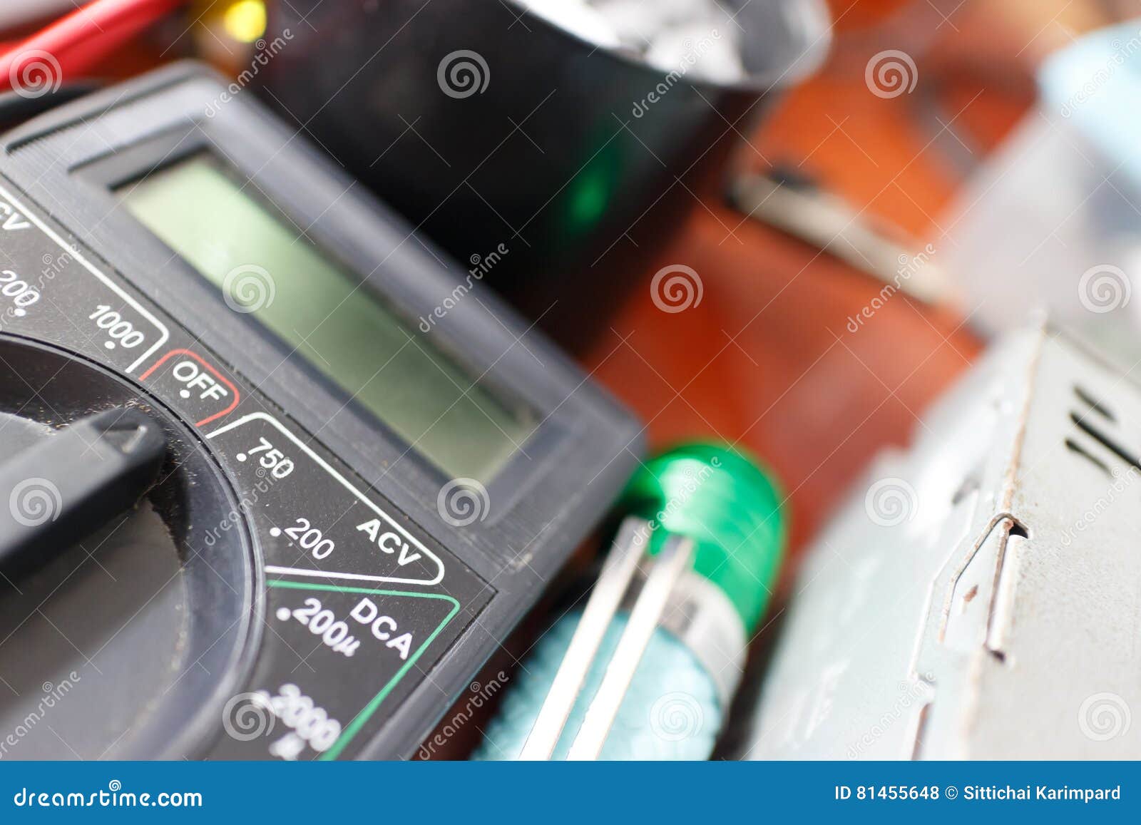 Black multimeter stock photo. Image of alternating, reference - 81455648