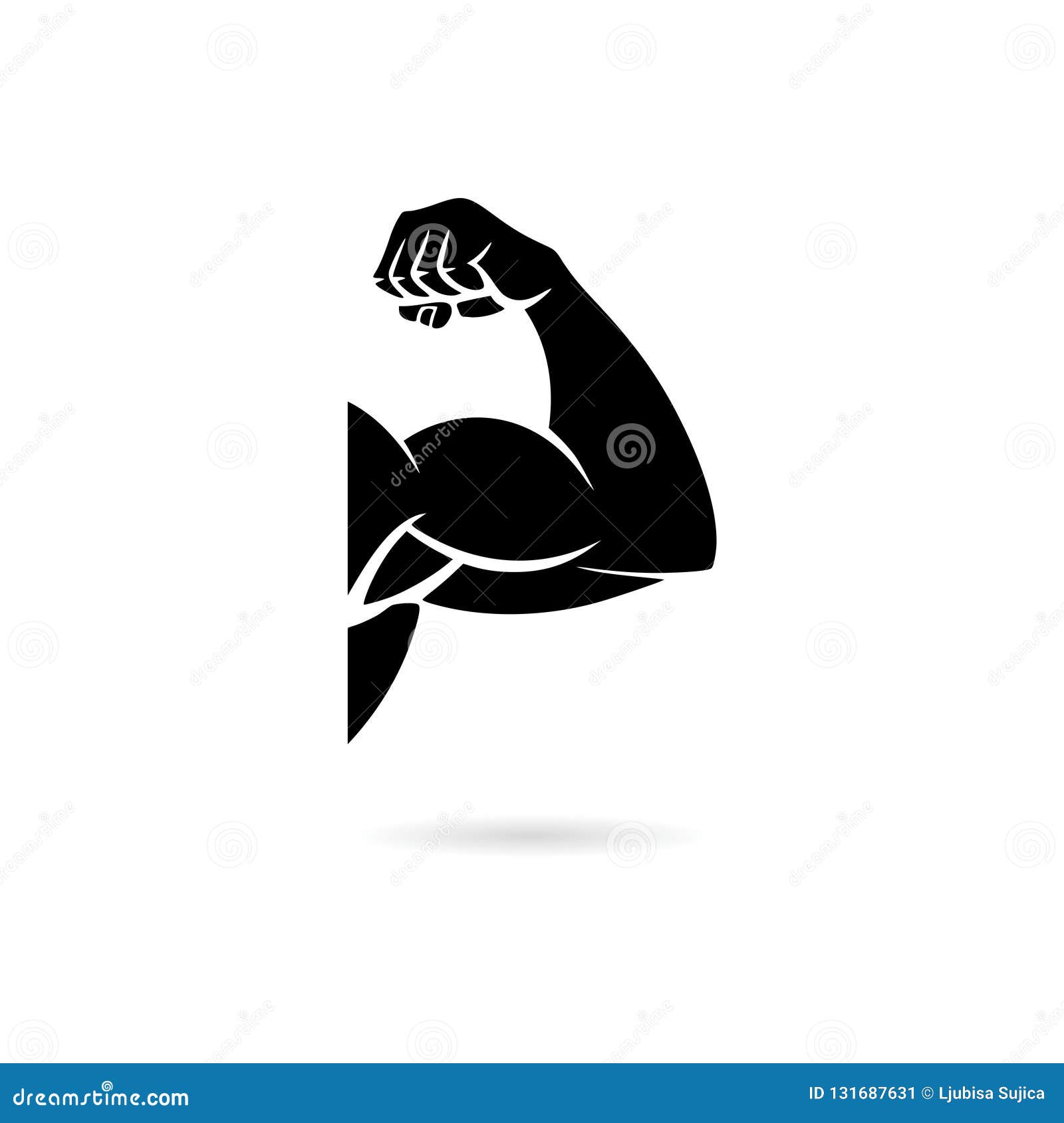 Black Muscular Arm Icon or Logo Stock Vector - Illustration of ...