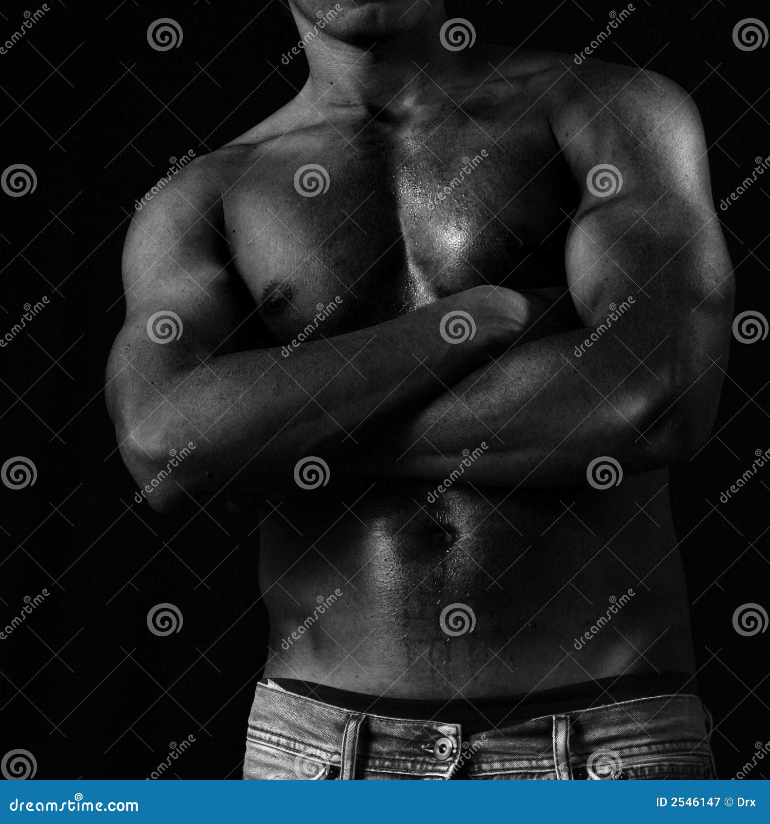 Black muscular male body stock image. Image of stomach - 2546147