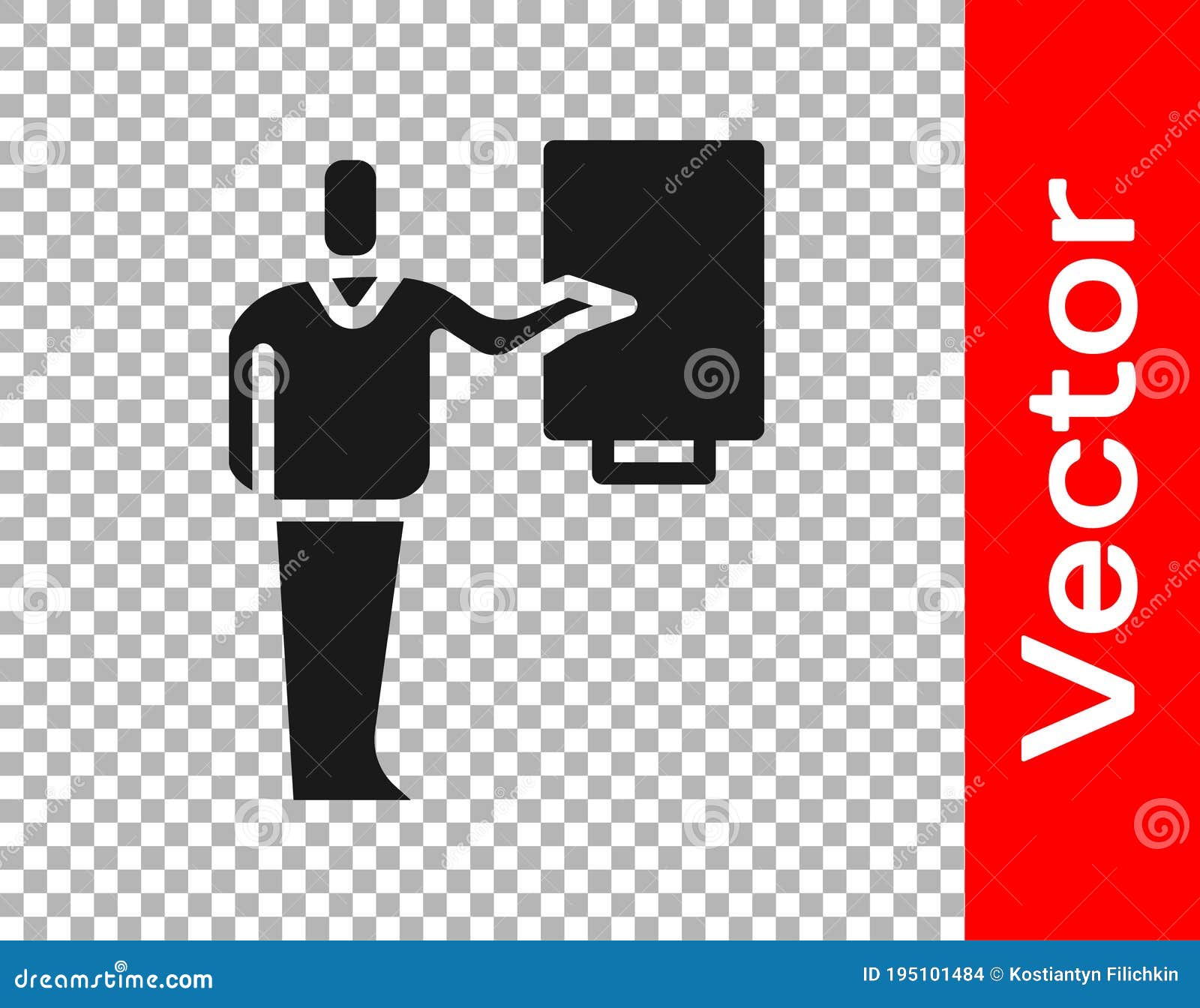 Black Museum Guide Icon Isolated on Transparent Background. Vector ...