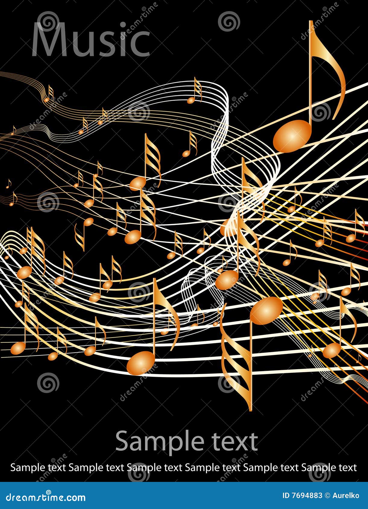 Black Music Notes In Colorful Spatters And Splashes Banner Background ...