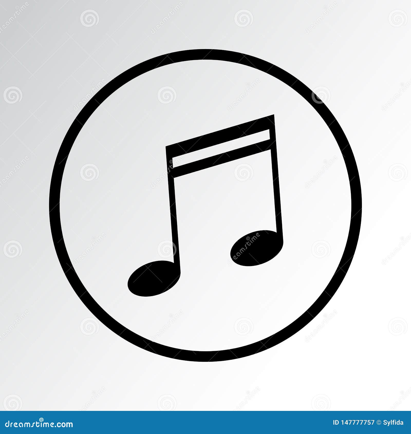 Black Music Icon. Vector Illustration Stock Illustration - Illustration ...