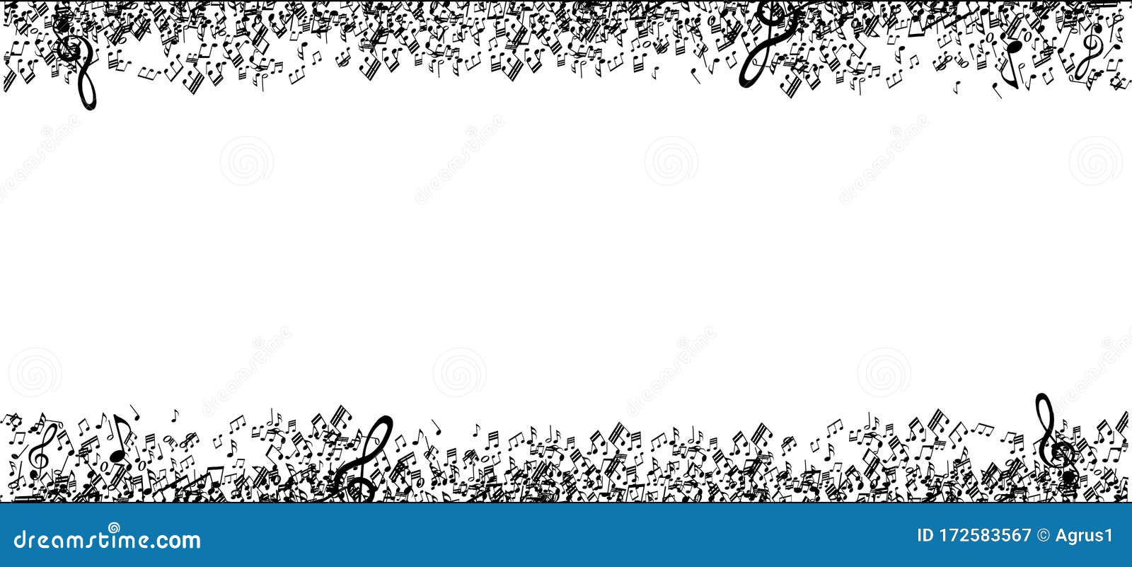 Black Music Notes Frame on White Background Stock Vector - Illustration ...