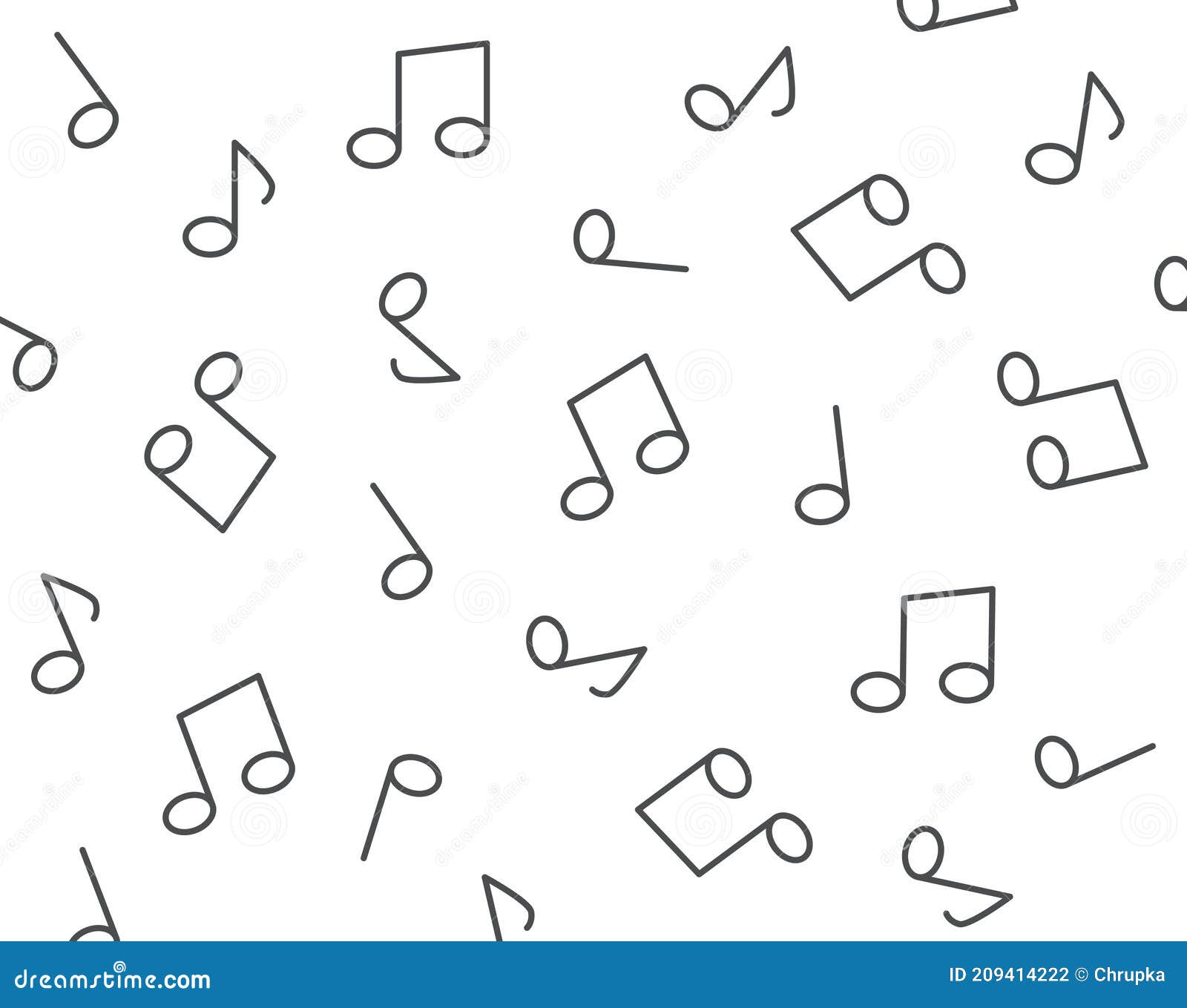 Black music notes pattern stock vector. Illustration of icon - 209414222