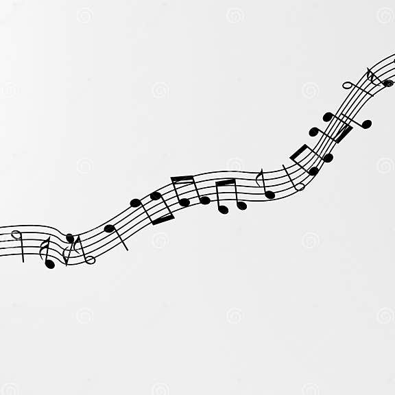 Black Music Notes with White Background, 3d Rendering Stock ...