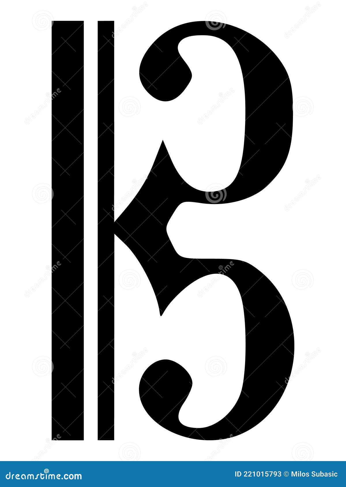 Black Music Symbol of C Clef Stock Vector - Illustration of multi ...