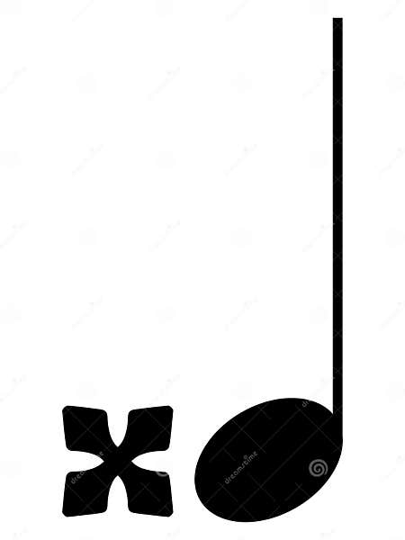 Black Music Symbol of Double Sharp Stock Vector - Illustration of line ...