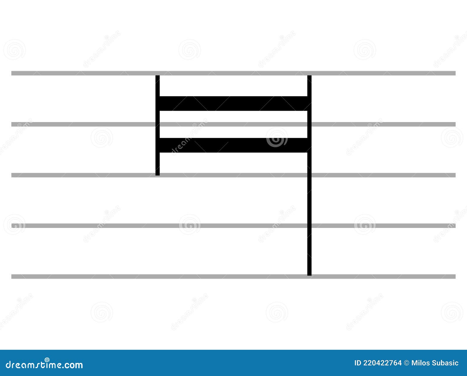 Black Music Symbol of Octuple Whole Note on Ledger Lines Stock Vector ...