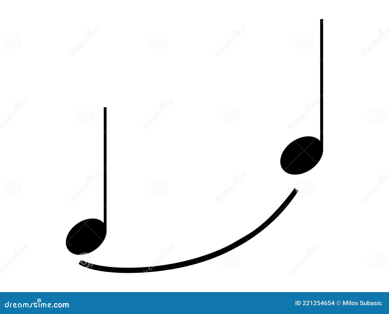 Black music symbol of Slur stock vector. Illustration of dancing ...