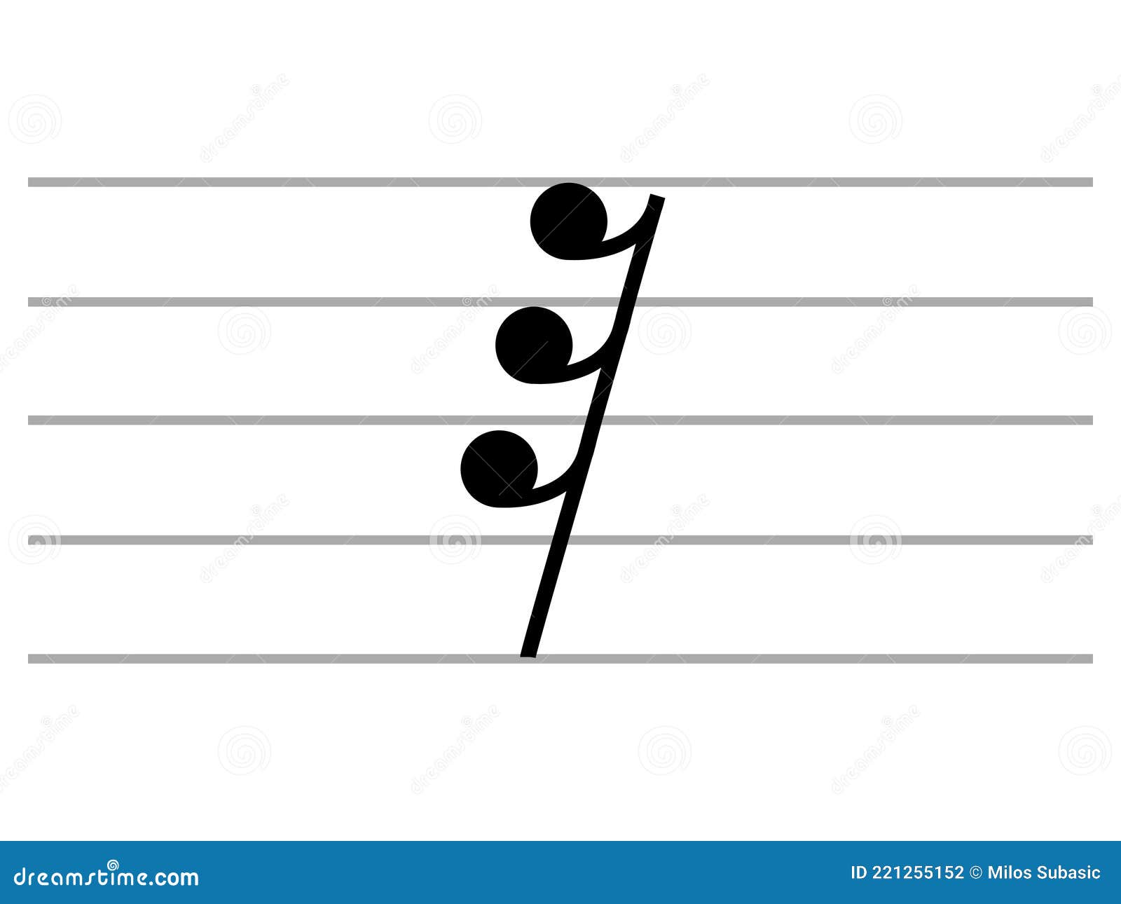 Black Music Symbol of Thirty-second Note Rest on Ledger Lines Stock ...