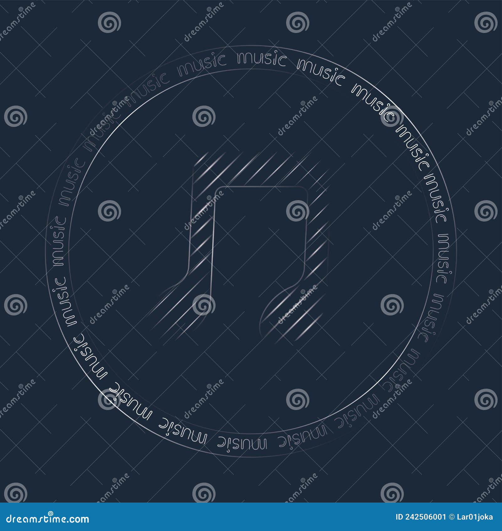 Black Music Template with a Quaver Textured Musical Note Vector Stock ...