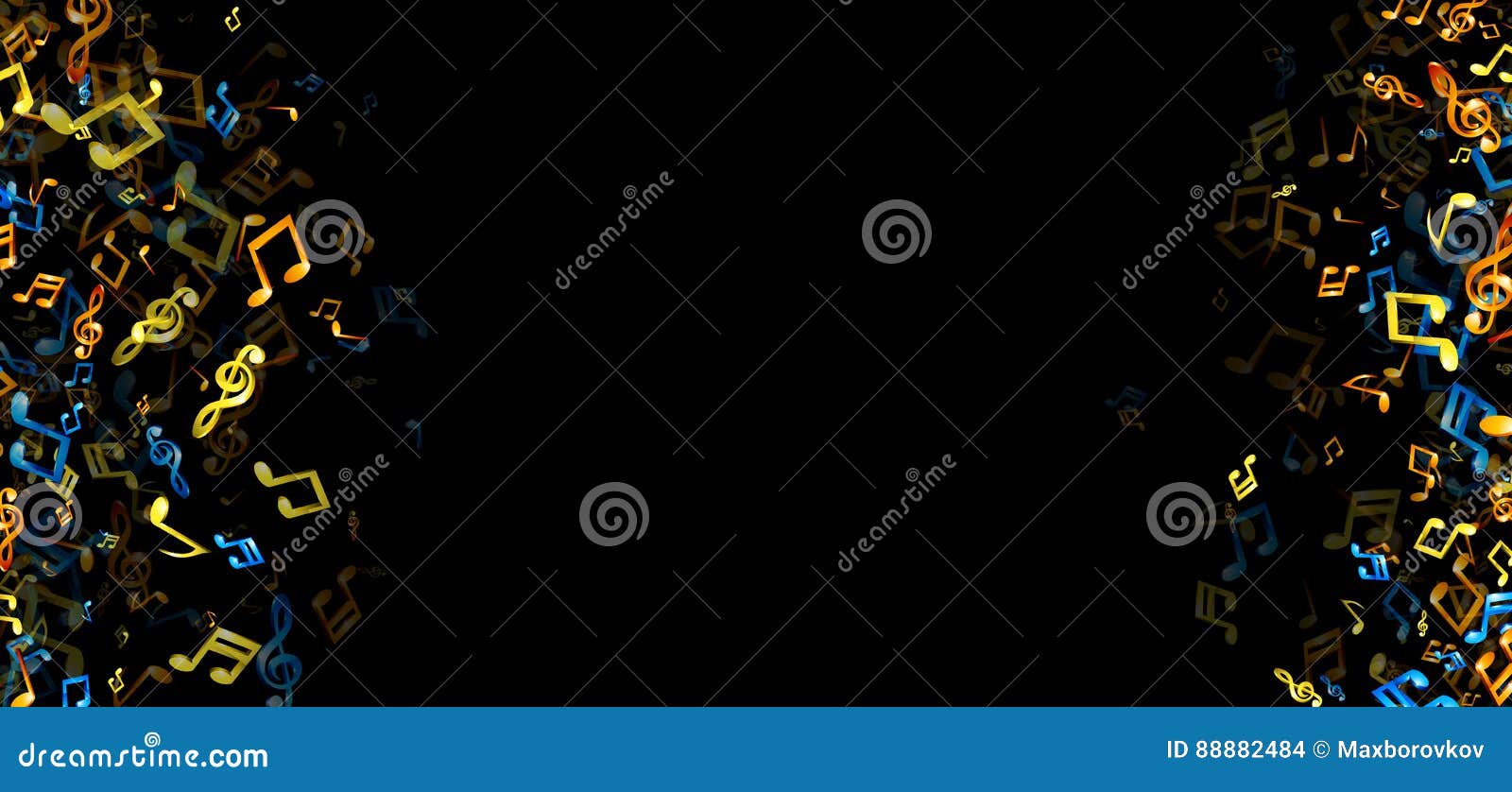 Colorful Musical Notes Black Background Stock Illustrations – 1,067 ...