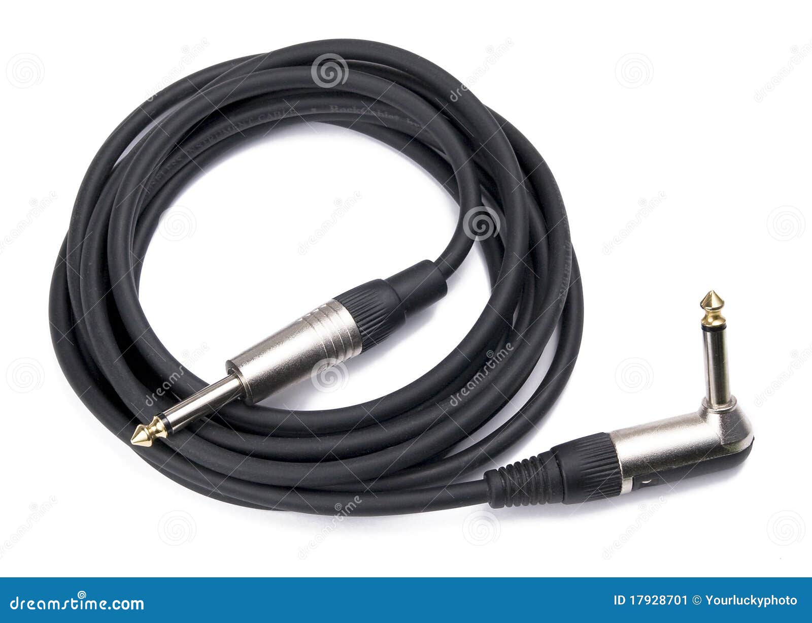 Black Musical Cable with Two Jacks Stock Image - Image of wire, black ...