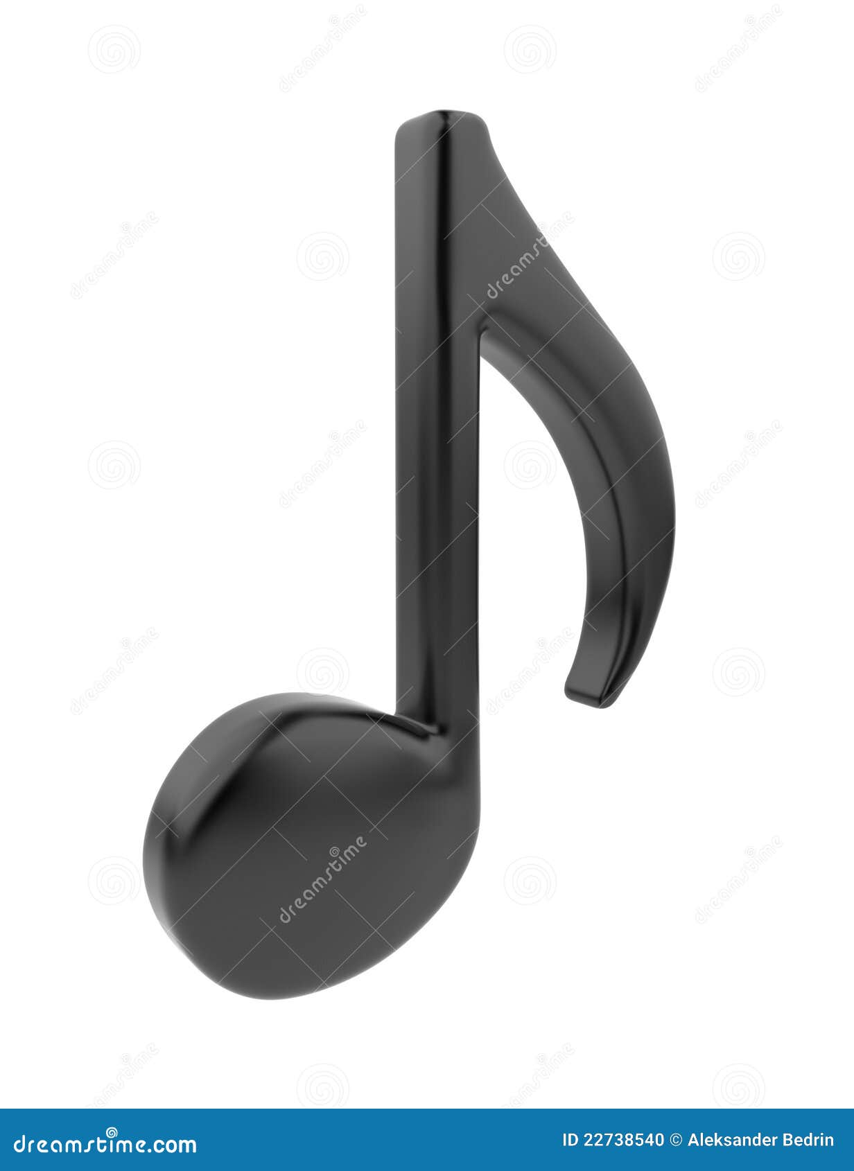 Black Musical Note 3D. Icon Isolated on White Stock Illustration ...