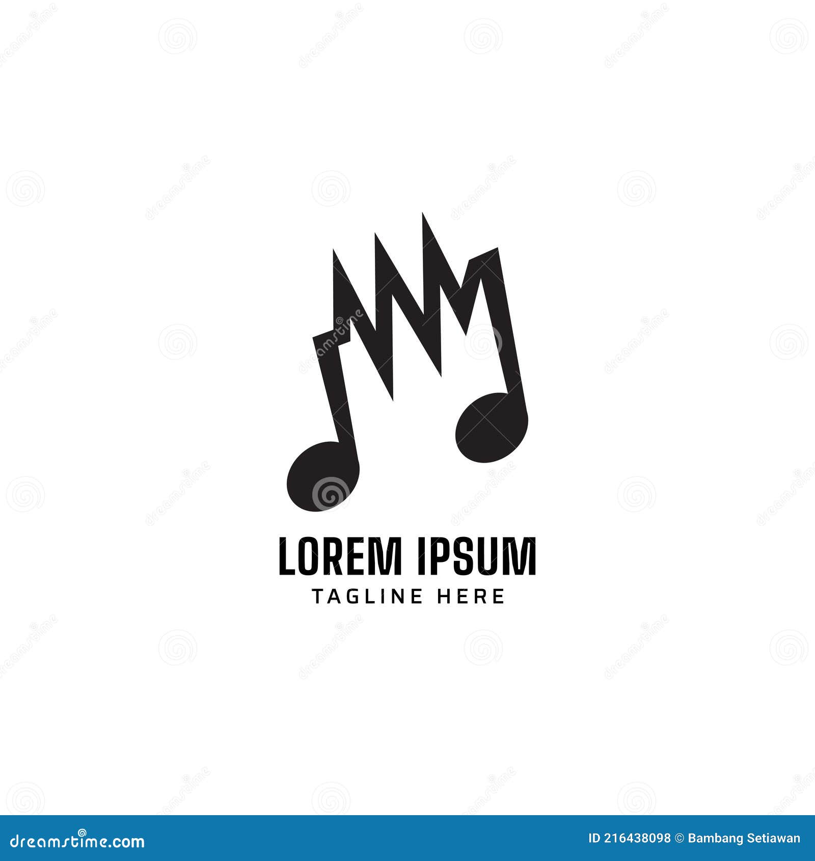 Black Musical Note, Beamed Eighth Notes with Pulse. Music Wave Logo ...