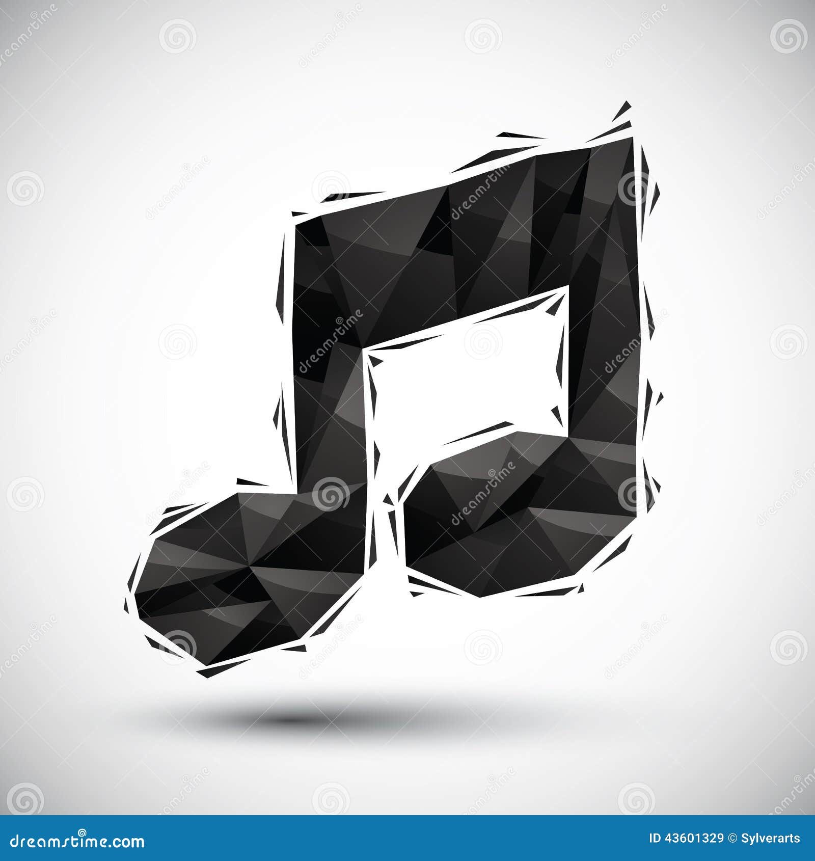 Black Musical Note Geometric Icon Made in 3d Modern Style, Best Stock ...