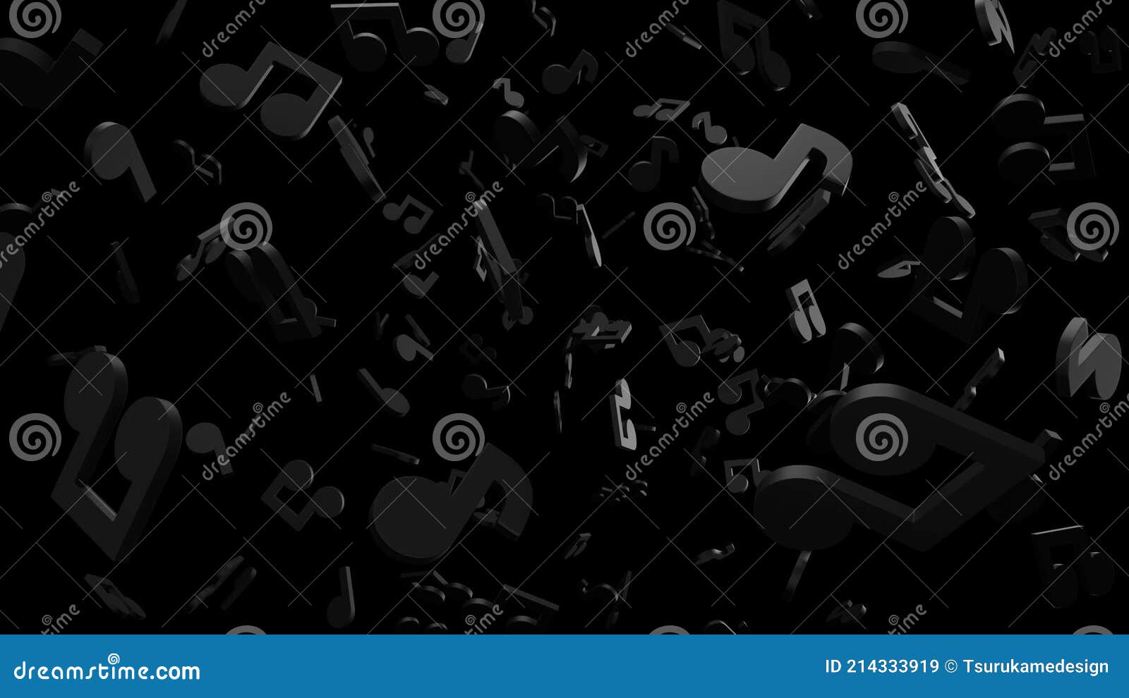 Black Musical Notes on Black Background. Stock Video - Video of black ...