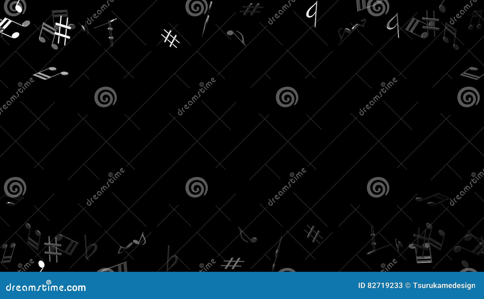 Black Musical Notes on Black Background Stock Video - Video of classic ...