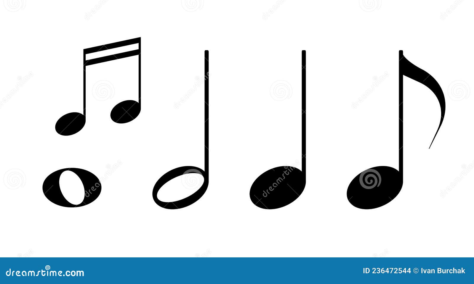 Black Musical Notes. Vector Illustration Stock Illustration ...