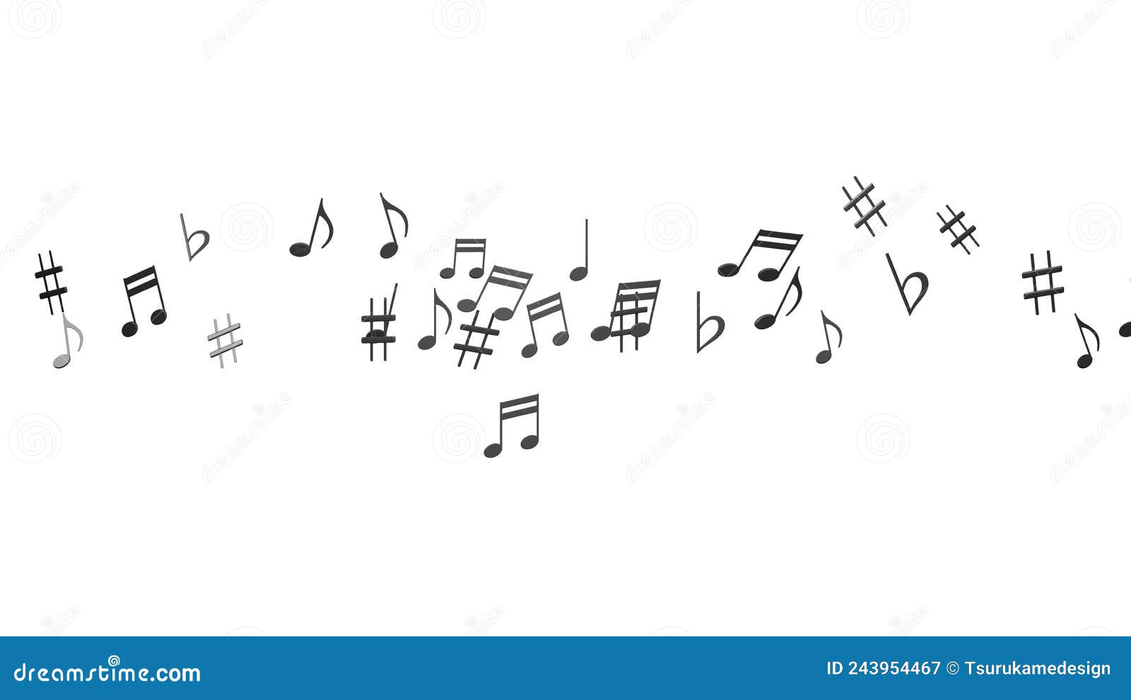 Black Musical Notes on White Background. Stock Illustration ...